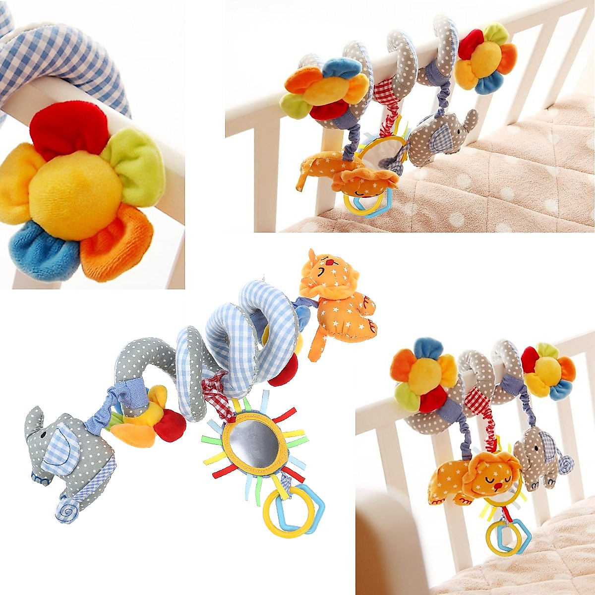 TOYMYTOY Spiral Toy,Baby Activity Music Toy,Stroller Toy,Bed Hanging Toys,Car Seat Toy