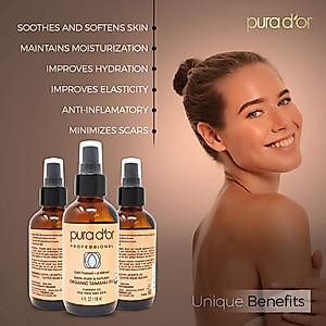 PURA D'OR 4 Oz Organic Tamanu Oil - USDA Certified 100% Pure & Natural Cold Pressed Carrier Oil, Premium Grade Moisturizer Helps Reduce Appearance of Scars & Wrinkles - For Skin & Hair - Men & Women