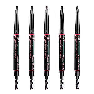 Eyebrow Pencil Set - 5 Colors Dual ended Definition Eye Brow Crayon Liner Pencils with Integrated Brush Eyes Makeup for Women