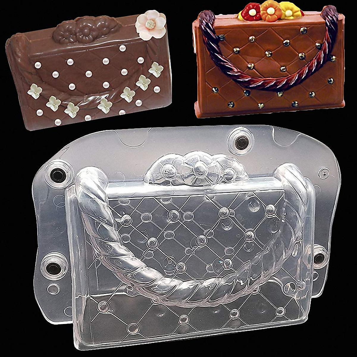 3D Lady Bag Plastic Chocolate Mould DIY Handmade Cake Chocolate Mold Polycarbonate Bag Candy Cake Decorating Tools Molds