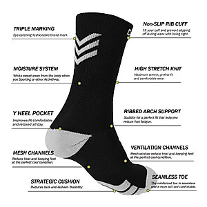 Dovava Dri-tech Compression Crew Socks 15-20mmHg for Men & Women, Athletic Fit Running Nurses Flight Travel Pregnancy Edema Diabetic, Boost Ankle Calf Circulation, Large/X-Large, Black (4 Pairs)