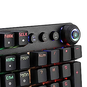 Adesso RGB Programmable Mechanical Gaming Keyboard with Detachable Magnetic Palmrest, 108 Keys, Black