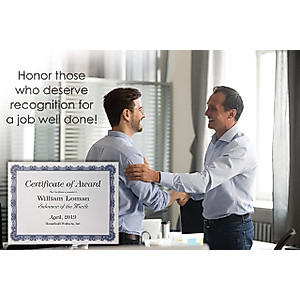 100 Sheet Certificate Paper, Blue Border, Letter Size Blank Paper, by Better Office Products, Specialty Award, Diploma Certificate Paper, Laser and Inkjet Printer Friendly, 8.5 x 11 Inches, 100 Count