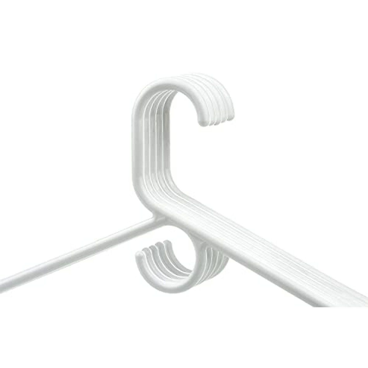 Plastic Hangers HD Heavy Duty, 32 Pcs. White Color, Made in USA, 3/8” Thickness, Durable, Tubular, Lightweight, for Clothes, Coat, Pants, Shirts, Dress, TINEFF, Free and Quick delivery from USA