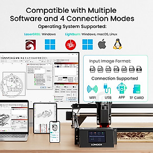 LONGER Laser Engraver Ray5 5W Higher Accuracy DIY Laser Engraving Machine with 3.5" Touch Screen,Offline Usage Laser Cutter,400x400mm,0.08mm Laser Spot, CNC Laser Cutter for Wood Metal Acrylic Glass