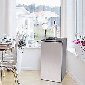 BHTOP Kegerator, Draft Beer Dispenser, Stainless Steel Beverage Cooler，Mounted CO2 Cylinder, Temperature Control, Drip Tray & Rail | Fits 1/6 Kegs