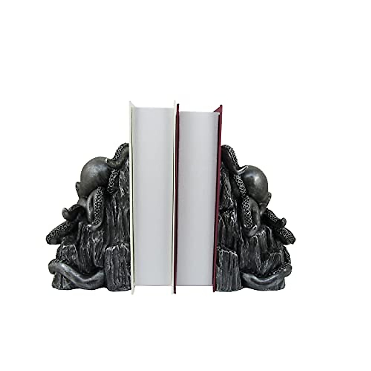 World of Wonders Octopus Bookend | Ocean Decor Decorative Bookends | Kraken Bookend | Pewter Book Shelf Holder | Beach House Decor | Ocean Theme Under The Sea Marine Life Nautical - 7"