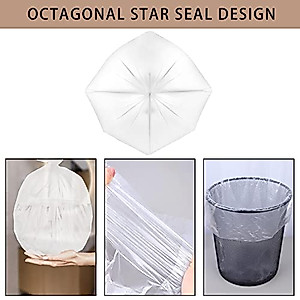 Tebery 300 Counts 8 Gallon Clear Small Garbage Bags Trash Bags, Wastebasket Bin Liners for Bathroom Bedroom Office Trash Can, 6 Rolls