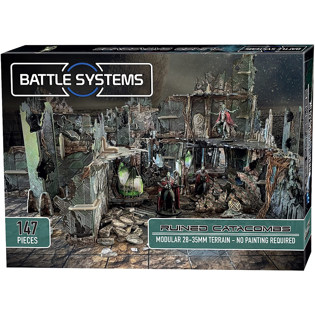 Battle Systems - Modular Tabletop 3D Gaming Sci-Fi Terrain - Perfect for 28mm-35mm Miniatures and Figures - No Painting Required - Science Fiction Aliens 40K Wargame - (Alien Catacombs)
