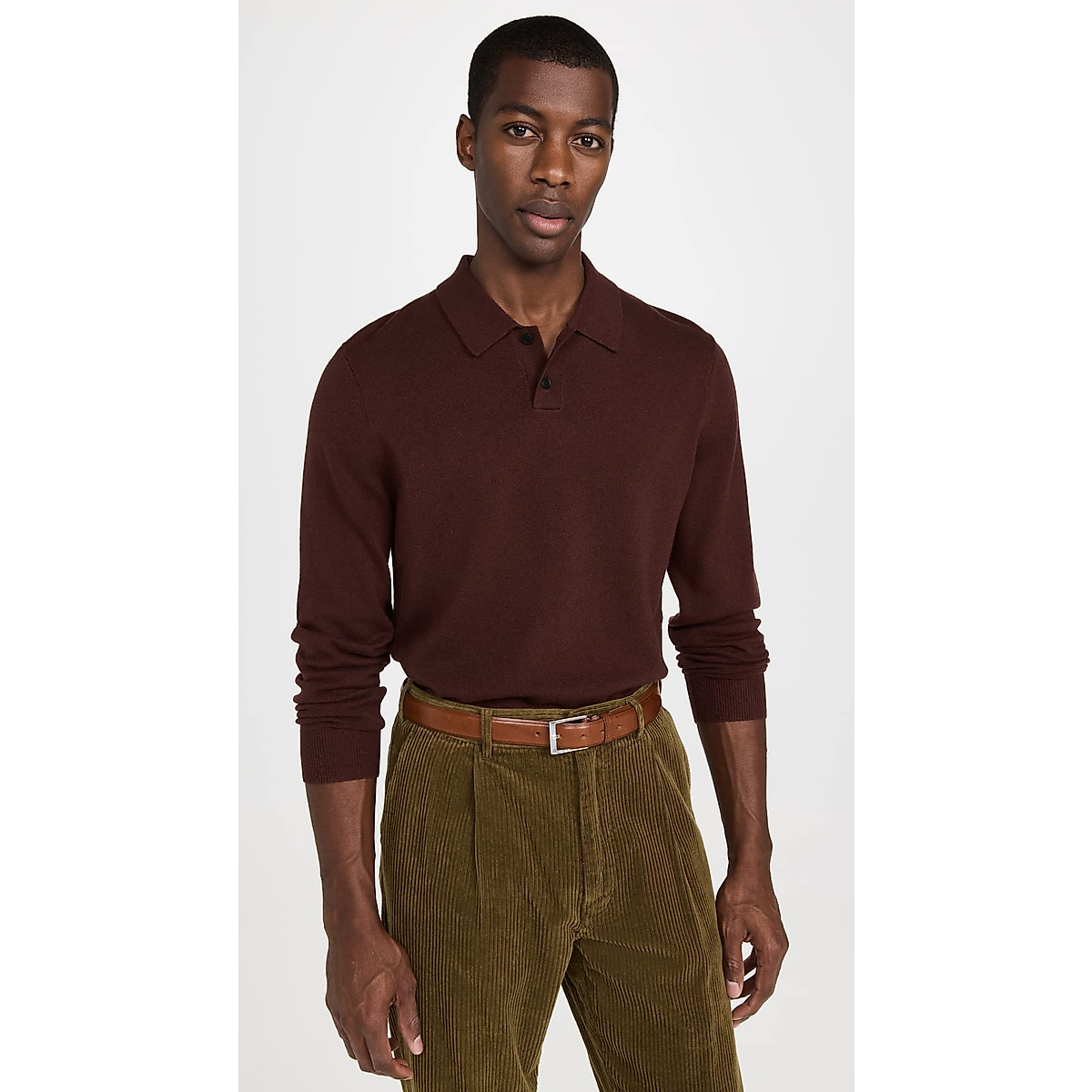 Theory Men's Toby Polo J Montana, Chocolate, Brown, M