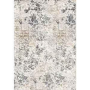 nuLOOM Danae Abstract Machine Washable Area Rug, 8' x 10', Ivory
