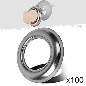 Partsam 3/4" round Stainless Steel Trim Ring Bezel For 3/4" Accent Marker Lights and all 3/4" Round Marker Clearance Lights (Pack of 100)