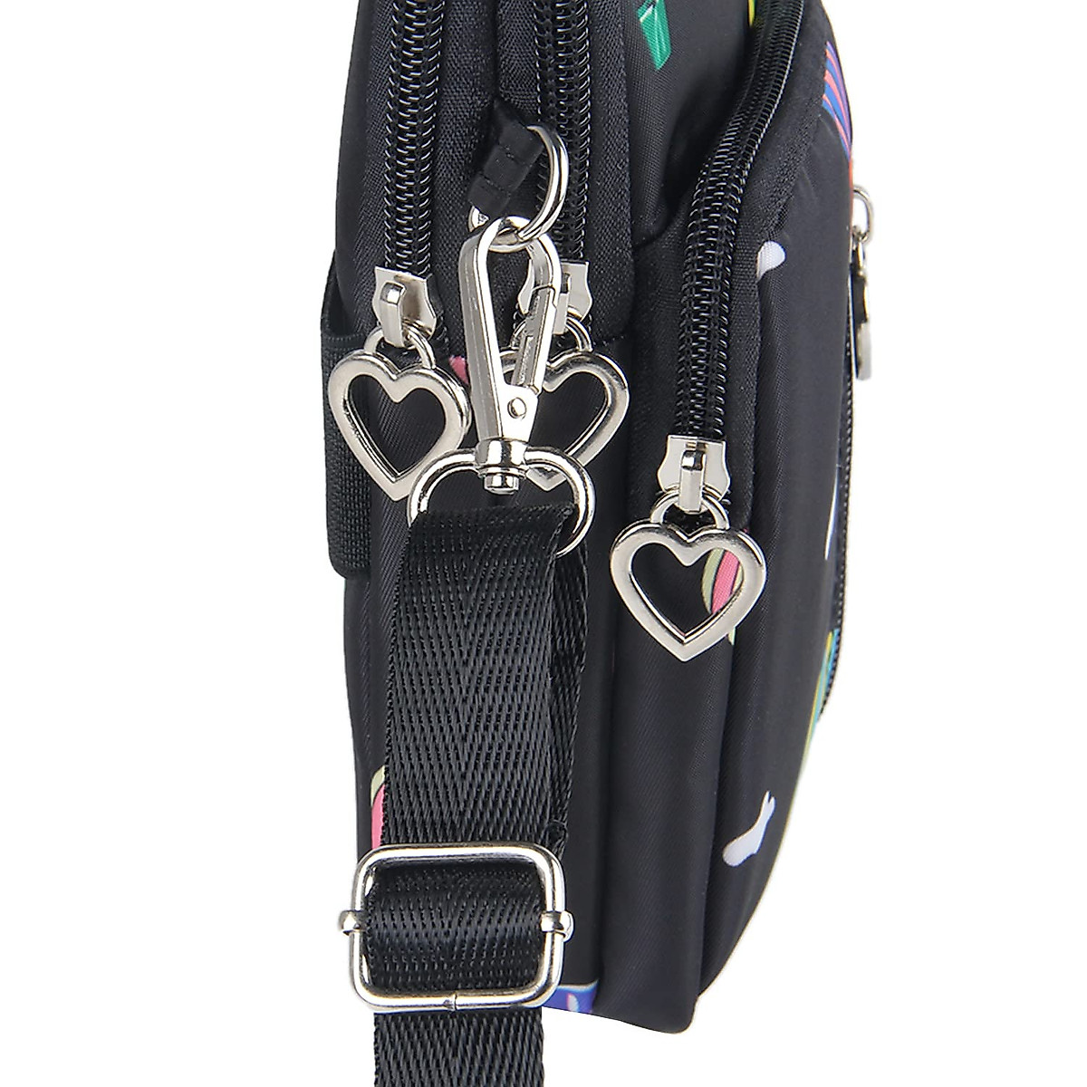 Freie Liebe Small Crossbody Bag Nylon Cell Phone Purse for Women Mini Lightweight Phone Wallet