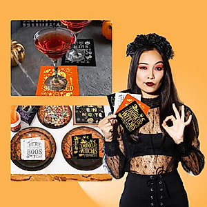 Halloween Napkins, Halloween Cocktail Napkins 52 Pcs, 4 Different Designs 13 Pcs Each Halloween Napkins Disposable, Witch Napkins, Halloween Party Napkins, Spooky Napkins, Witch Party Supplies