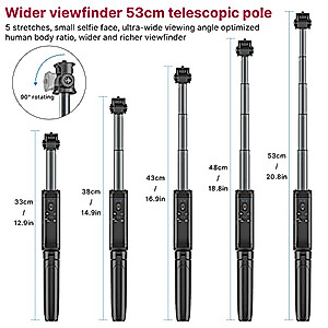MT-40 Remote Shooting Grip Extendable Vlogging Grip Handle Tripod Camera Selfie Video Recording Accessorries for Sony ZV-1, A7C, A7R IV, RX100 VII, RX100M7, A7 III, A7R III, A7R IV, A9