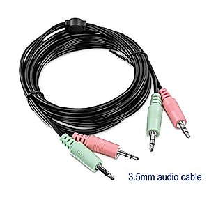 TRENDnet 6 ft. Display Port, USB, and Audio KVM Cable Kit, Compatible w/ TK-240DP KVM Switch, DisplayPort 1.2, USB Mouse/Keyboard, 3.5mm Audio Connections, TK-CP06