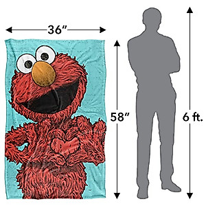 Sesame Street Elmo Painted Officially Licensed Silky Touch Super Soft Throw Blanket 36" x 58"