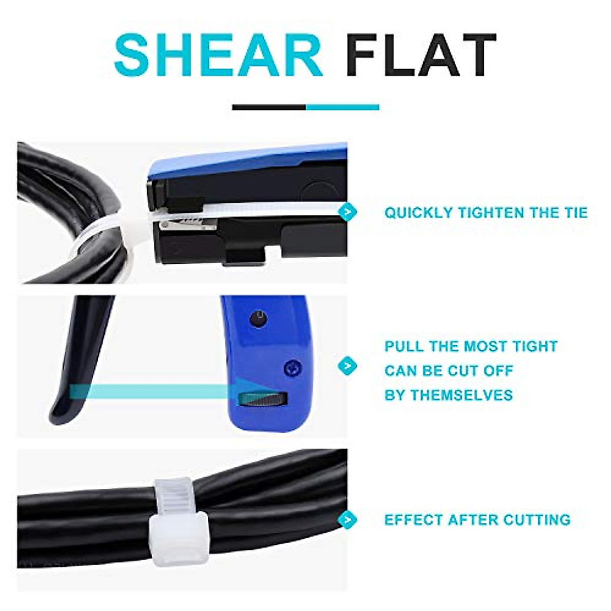 Cable Tie Gun,Knoweasy Fastening Cable Tie Tool,Die-Cast Steel Flush Cut Zip Tie Tool with Steel Handle for Nylon Cable Tie,7 Inches Length