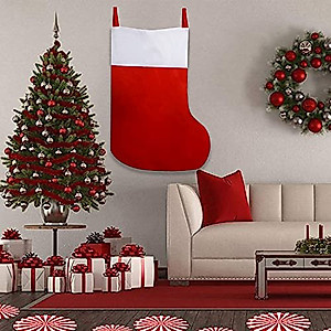 KIMOBER Oversized Giant Felt Christmas Stocking, Jumbo Hanging Christmas Stockings for Family Party Decorations - 45"