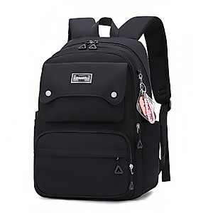 Girls Large-capacity Backpack Middle Elementary School Casual Bookbag Kids Outdoor Travel bag Solid Color Daypack for Teens