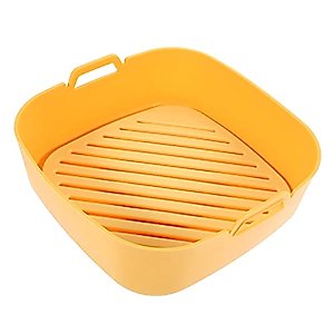 SHOWERORO Air Fryer Silicone Air Fryer Oven Air Fryer Pad Para Air Fryer Air Fryer Cooking Pot Air Fryer Pan Baking Mat Yellow To Rotate Household Silica Gel Round Cake Pans Oven Air Fryer