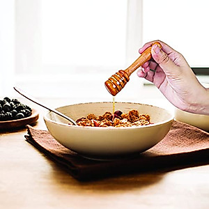 DaringCut Handcrafted wooden honey dipper stick honey spoons for tea individually wrapped - Chocolate/Glucose/Maple Syrup honey drizzler honey stirrers (Jujube Wood) (Pack of 2, Dark & Light Wood)