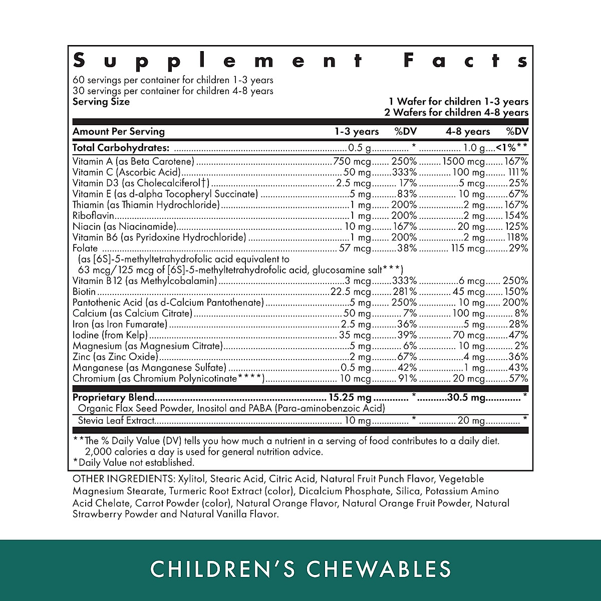MICHAEL'S Health Naturopathic Programs Children’s Chewables - 60 Vegetarian Wafers - Fruit Punch Flavor - Multivitamin & Mineral Supplement - Kosher - 30 to 60 Servings