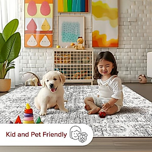 nuLOOM Deedra Modern Abstract Area Rug - 3x5 Accent Rug Modern/Contemporary Grey/Ivory Rugs for Living Room Bedroom Dining Room Entryway Kitchen