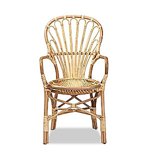 Baxton Studio Sheraton Natural Finished Rattan Armchair