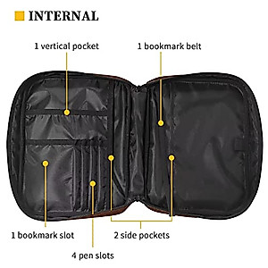 FOR U DESIGNS Leopard Print Bible Covers for Women Bible Case with Handle Durable Bible Carrying Book Case with Multi-Pockets Organizer Protective Tote Church Bag Brown