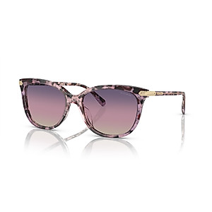 Coach HC8378U Universal Fit Sunglasses, Iris Tortoise/Purple Gradient, 57 mm