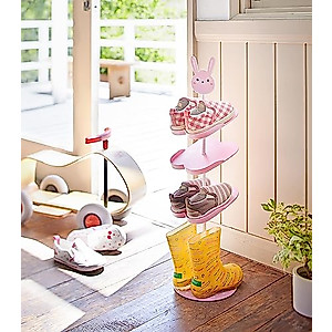 Yamazaki Home Bunny Children's Kid's Organizer | Steel | Shoe Rack, One Size, Pink