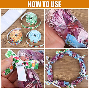 20 Pcs Hawaiian Candy Lei Making Kit Hawaiian Leis for Graduation Party Graduation Lei Bags 3.93 Feet Candy Lei with 3 Rolls Ribbon for Gift Wrapping for Summer Wedding Party Supplies