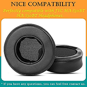 TaiZiChangQin HA-S30BT Upgrade Thicker Ear Pads Memory Foam Earpads Cushion Replacement Compatible with JVC HA-S30BT HA S30BT Headphone Protein Leather