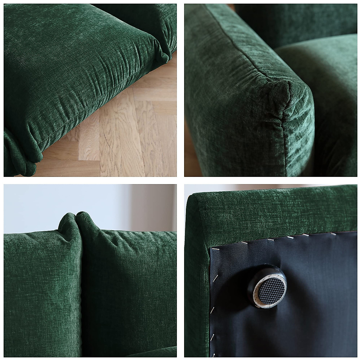 TIFLON Modular Sectional Sofa,77.16inch Minimalist Sofa Couch,Convertible Couch, Lovesofa Chenilleyarn 2 Seat Modern Living Room Sofa Sets for Office House-Green