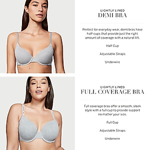 Victoria's Secret T Shirt Demi Bra, Lightly Lined, Smoothing, Bras for Women, Beige (34C)