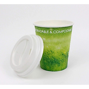 Yes!Fresh PS Polystyrene Flat Lid for 8 oz Paper Hot Cup, Diameter 80mm. (100 Count,White Lid)