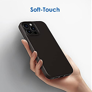 JETech Silicone Case Compatible with iPhone 13 Pro Max 6.7-Inch, Silky-Soft Touch Full-Body Protective Phone Case, Shockproof Cover with Microfiber Lining (Black)