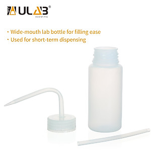 ULAB Scientific Safety Wash Bottle Set, Narrow-Mouth and Wide-Mouth, Vol.250ml 500ml, Pack of 4, UWB1008