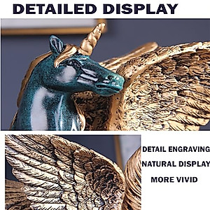 SENXINWEI Mystical Unicorn Horse Pegasus Ornament Resin Crafts Sculpture Suitable for Home Office School Animal Themed Decoration (A+B)