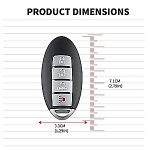 Key Fob Replacement for Nissan Altima 2007 2008 2009 2010 2011 2012 Maxima 09-2013 2014 Murano FCC ID：KR55WK48903