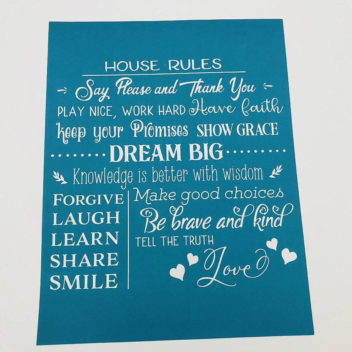 MANGOUSONG Screen Printing Kit,22x28cm House Rules Mesh Screen Stencils Self-Adhesive Silk Screen Printing Stencil for Canvas Bag Print