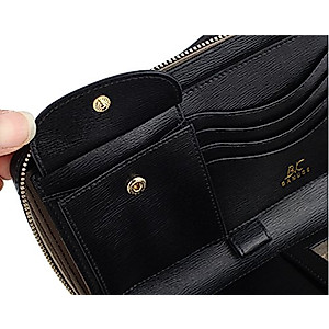 Banuce Small Genuine Leather Clutch Crossbody Purse for Women Shoulder Satchel Bag Long Wallet Phone Case Organizer Black