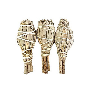 Premium California White Sage 4 Inch Smudge Sticks - Torch Wands Home Cleansing, Fragrance, Meditation, Yoga, Blessing, Smudging Rituals, New Home (3 Pack)