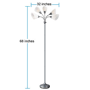 THOVAS Medusa Floor Lamps Standing Lamps 5 Heads Adjustable Reading Light Large Shade Use E26 A19 Bulb Floor Lamps for Living Room Bedroom by ONEXT