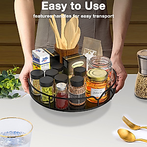 2 Pack - Lazy Susan Turntable Organizer - 10" Metal Rotating Spice Rack for Cabinet Pantry Refrigerator