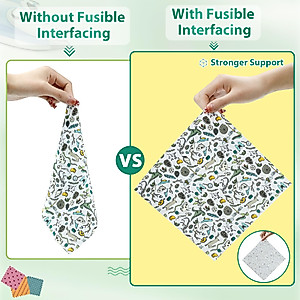 PLANTIONAL Woven Cotton Iron-On Fusible Interfacing, 16.1 inch X 10 Yards White Medium Weight 100% Cotton Single Sided Interfacing Fabric Iron on Interfacing for Fabric Sewing and DIY Crafts Supplies