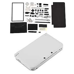 ZPSHYD Full Housing Case, Full Housing Case Cover Shell with Buttons Replacement Part for 3DS XL Game (White)