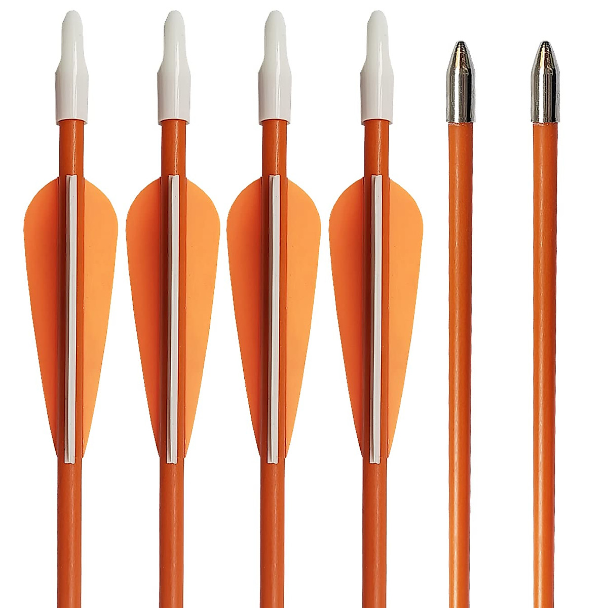 PANDARUS Youth Safetyglass Arrows 28" Fiberglass Archery 26" Target Practice Arrows(Pack of 12) (28 inch Orange)