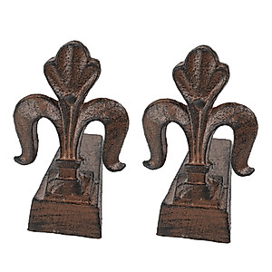 Decorative Door Stops Sets Wedge - Heavy Duty Cast Iron 2 Pack Iris Pattern Door Stops Wedge for Bottom of Door Black Cute Doorstop Guichifun
